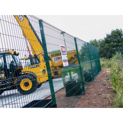 Temporary Fencing With Centre Bar - Round Top Mesh 3.5m Pane
