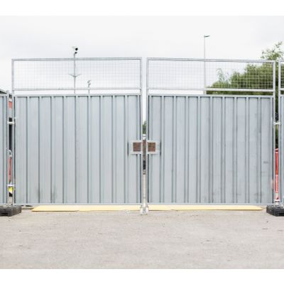 Solid Steel Construction Site Vehicle Gates
